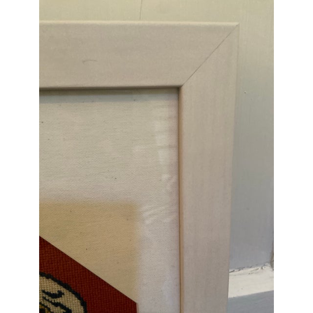 Chinoiserie Style Framed Needlepoint in Imari Colors | Chairish