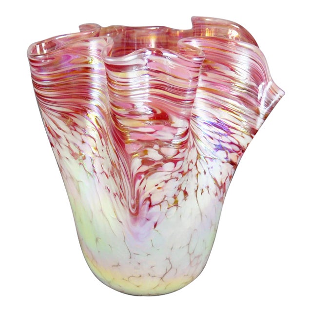 Studio Glass Connie Christopher Handkerchief Vase | Chairish