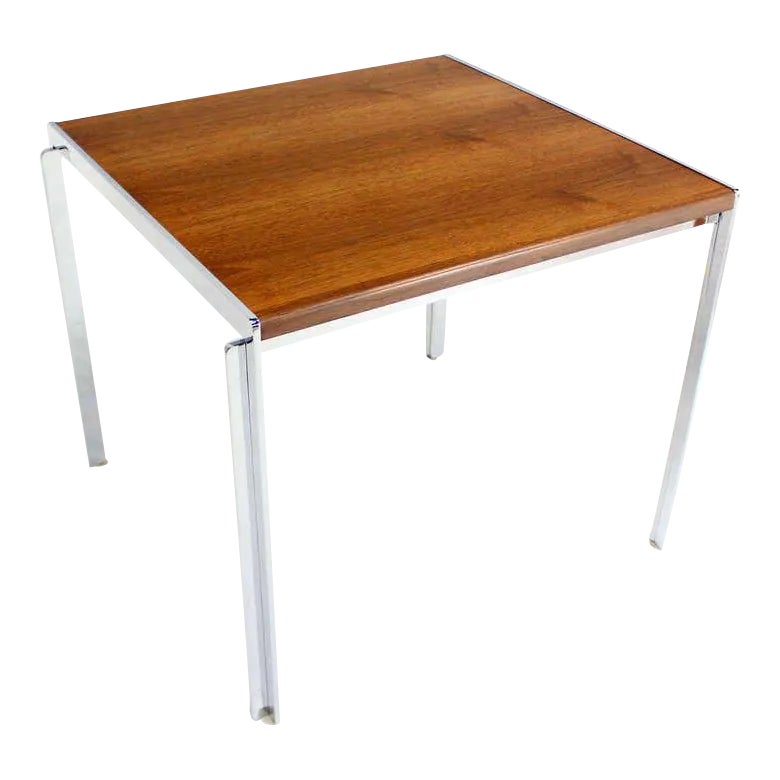 Mid-Century Modern Stow Davis Walnut and Chrome Coffee Table | Chairish