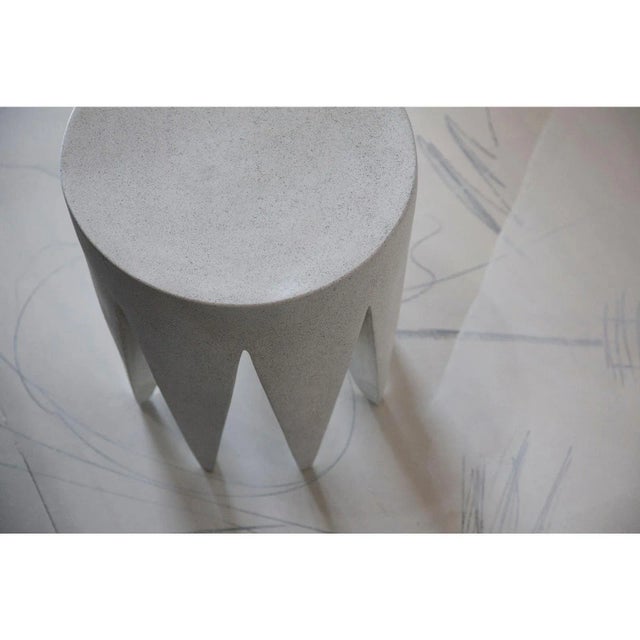 Cast Resin 'King Me' Stool, White Stone Finish by Zachary A. Design ...