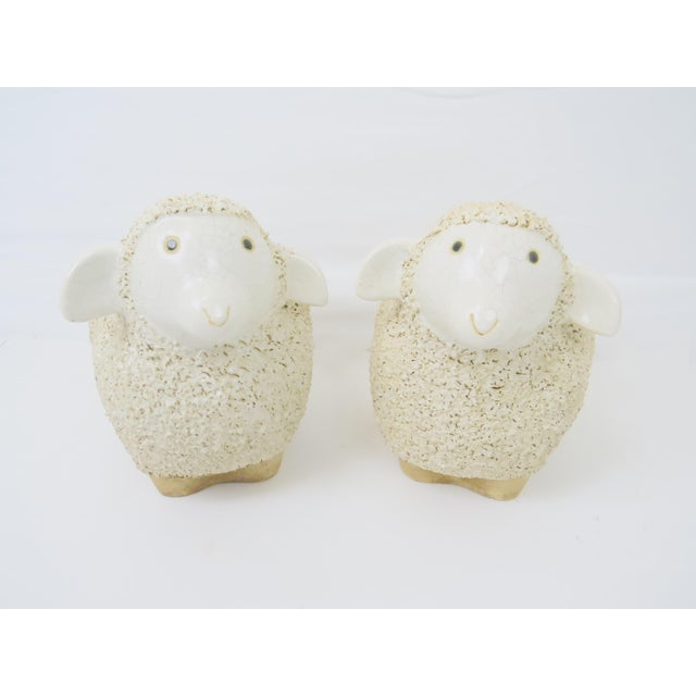 Vintage Woodlodge English Garden Glazed Ceramic Standing Sheep | Chairish