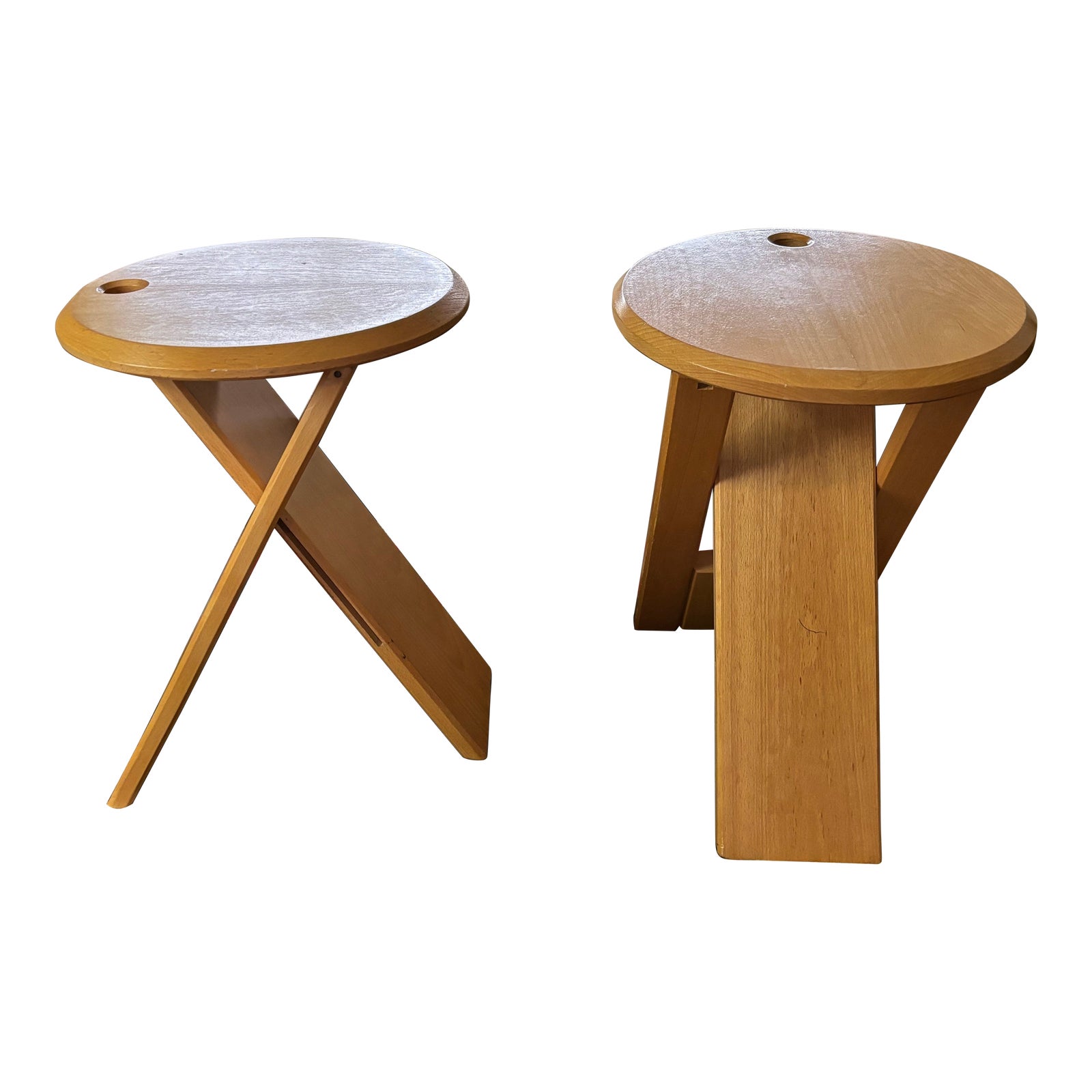 Suzy Stools by Adrian Reed 1980s Mid Century Wood Folding Stools - Set ...