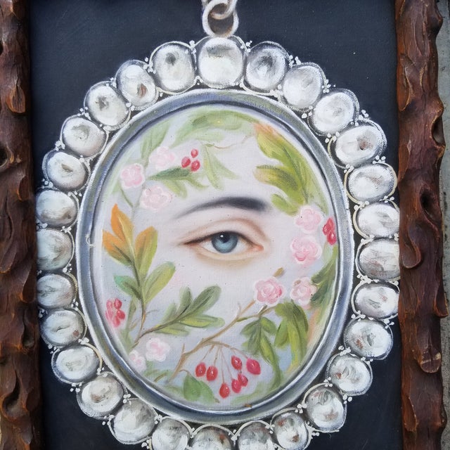 Contemporary Victorian Lovers Eye Portrait Painting, Framed | Chairish