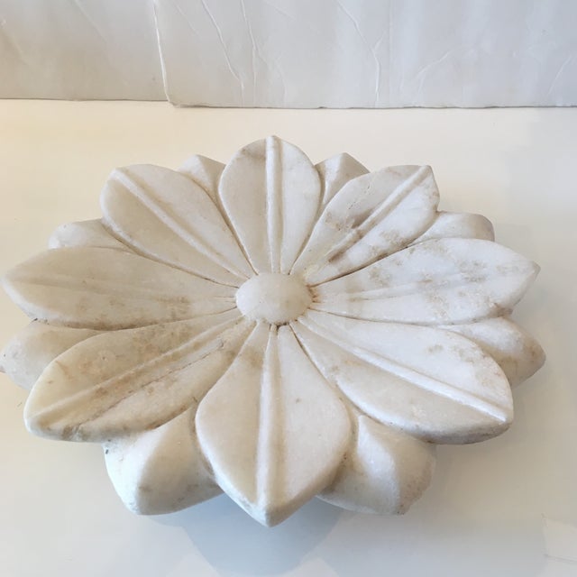 White Marble Lotus - Flower Hand - Made Plate | Chairish