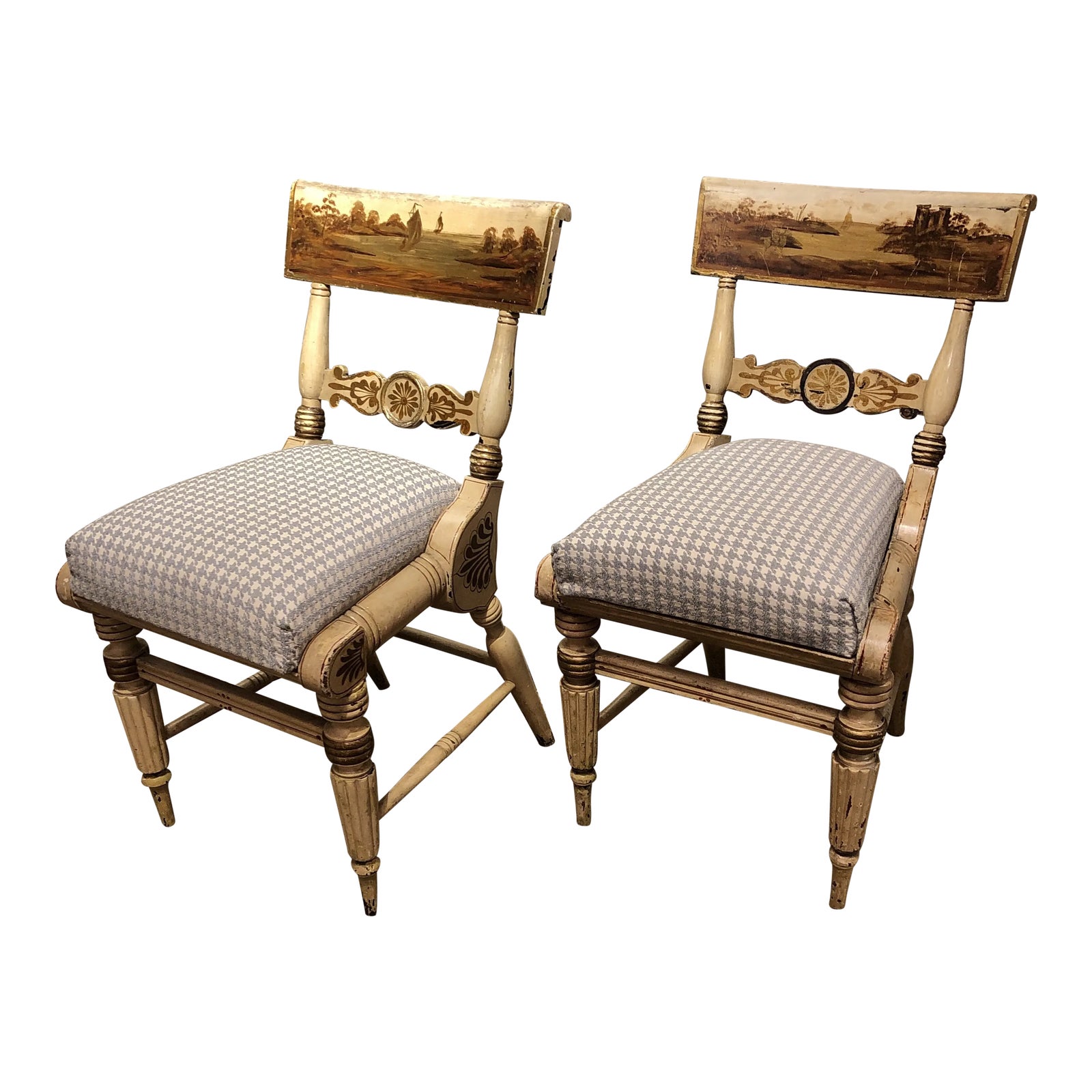 19th Century American Baltimore Painted Fancy Chairs- A Pair | Chairish