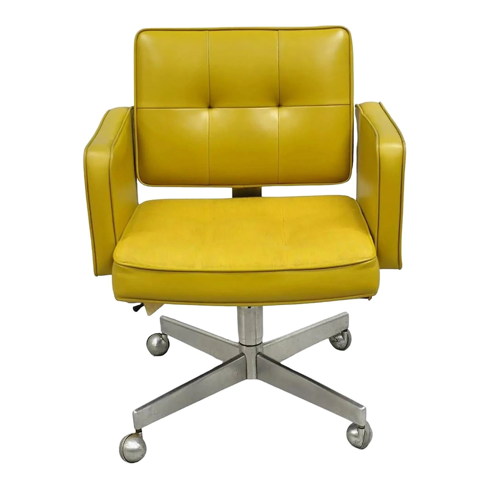 Late 20th Century Shaw Walker Mid Century Modern Mustard Yellow Vinyl ...