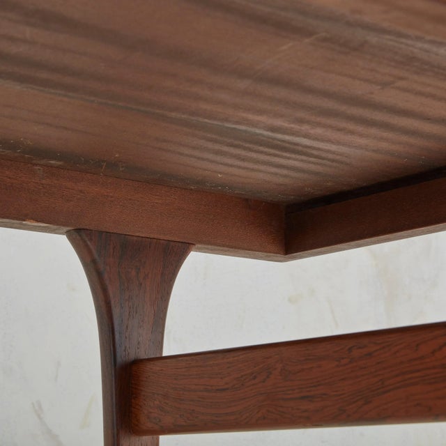 Rectangular Wood Coffee Table with Tapered Legs by Johannes Andersen, Denmark | Chairish