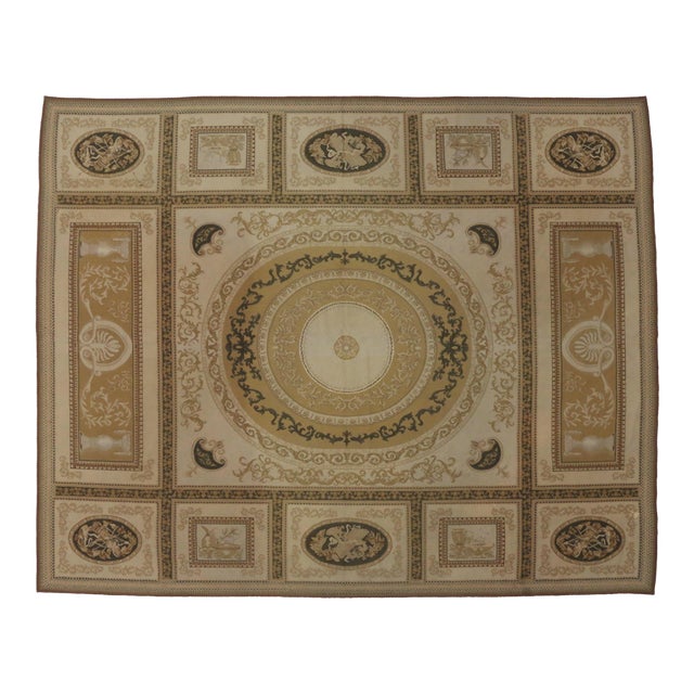 Vintage Aubusson Hand-Knotted Wool Area Rug-8'8x11'2 | Chairish