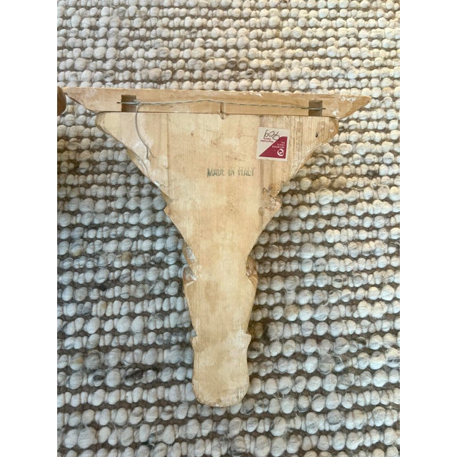 Pair of Italian Hand Carved Cerused Wood Corbels With Leaf Detail ...