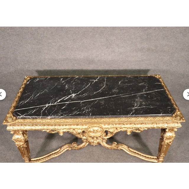 19th Century French Louis XIV Rococo Giltwood Hand Carved Table ...