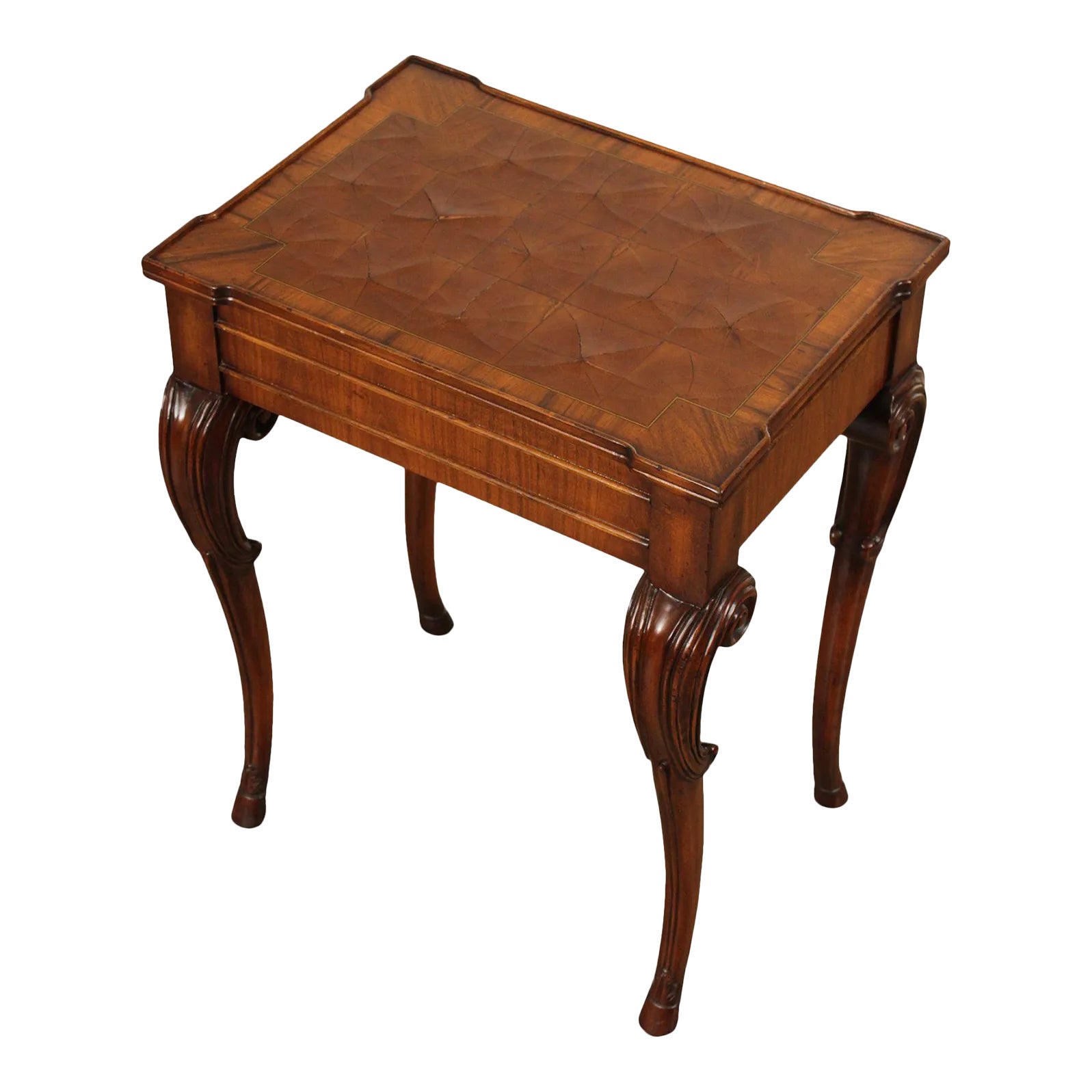 Late 20th Century Italian Style Carved Walnut Side Table | Chairish