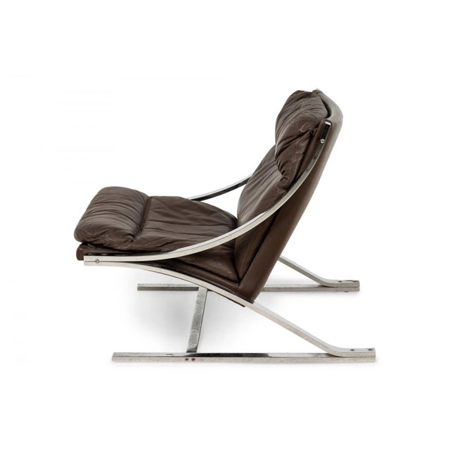 Paul Tuttle for Strassel Mid-Century 'Zeta' Brown Leather Cantilever ...