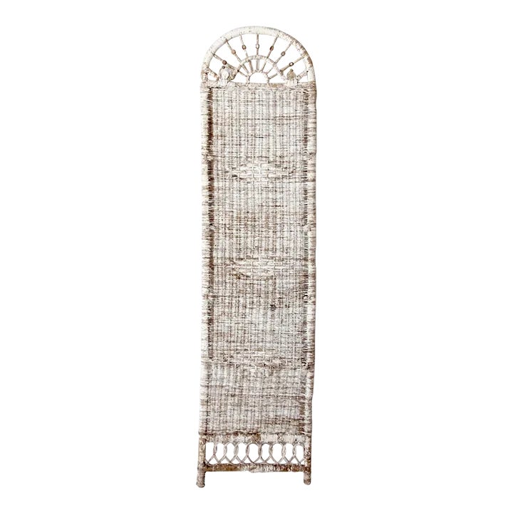 Antique White Wicker Wall Panel | Chairish