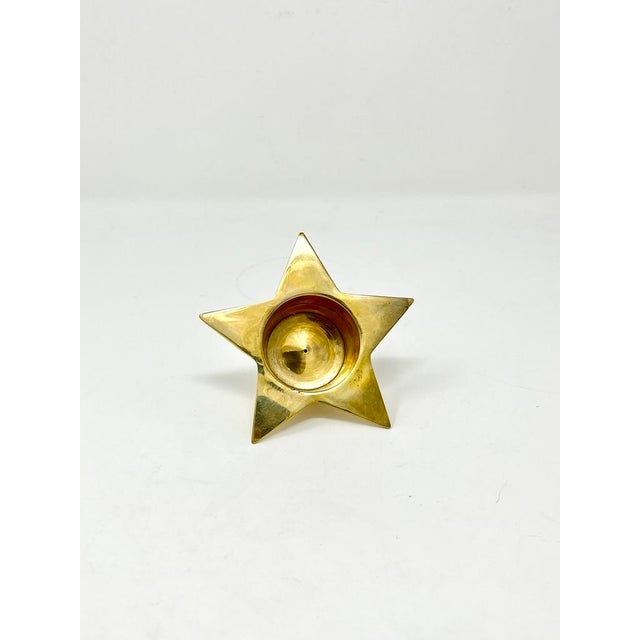 Vintage Solid Brass Star Shaped Votive Holder | Chairish