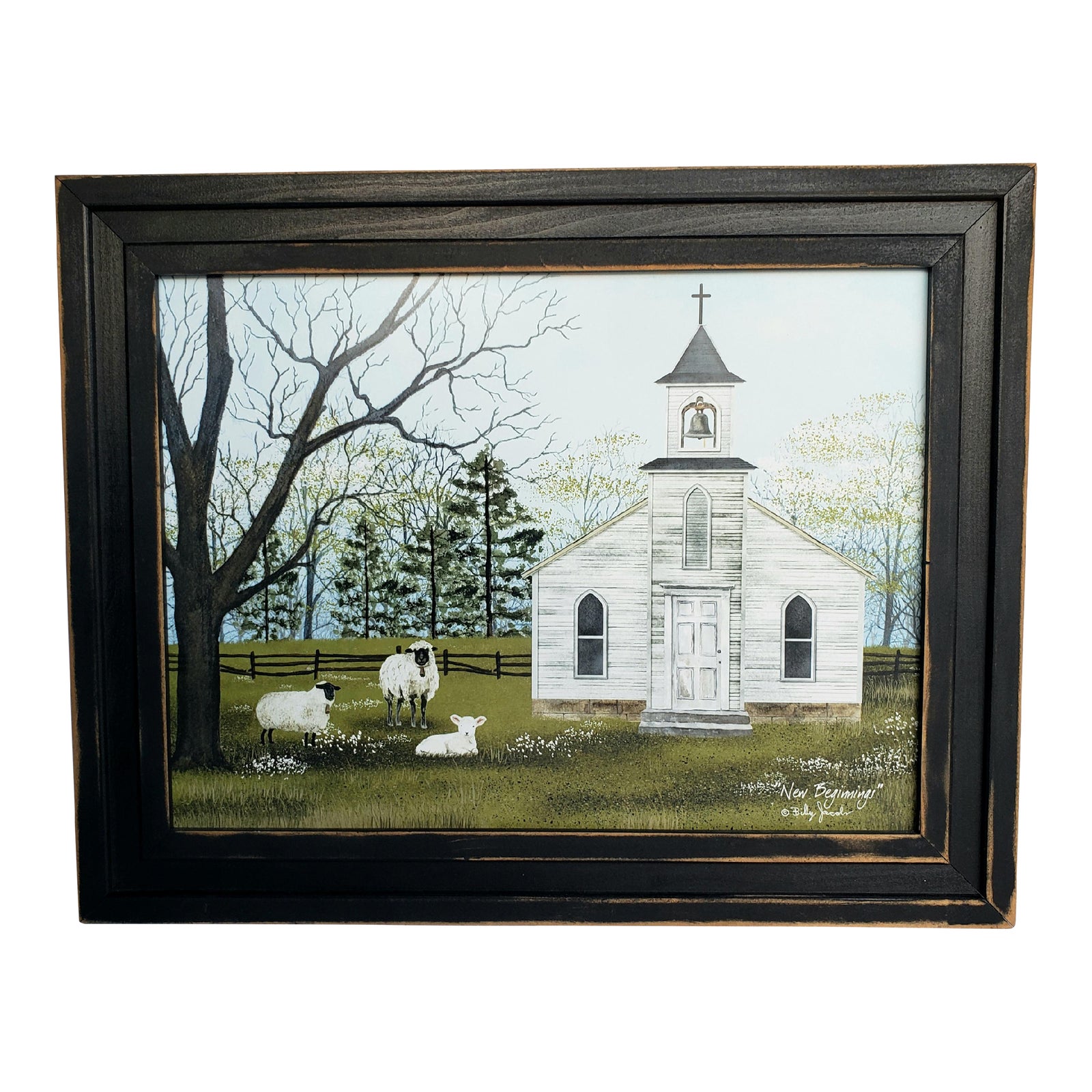 Vintage Billy Jacobs "New Beginnings" American Primitive Framed Folk ...