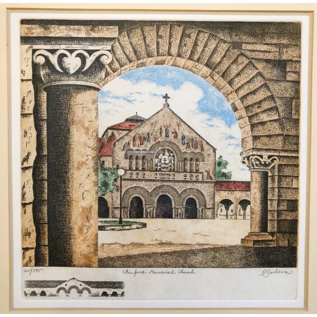 Stanford Memorial Church Etching | Chairish