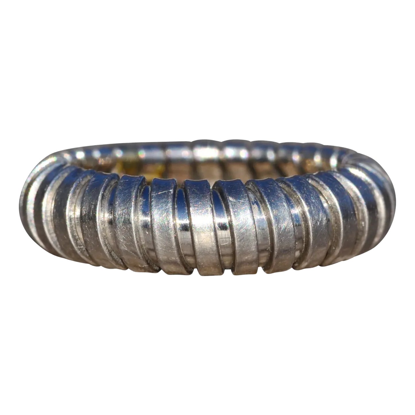 The Dulah: Italian Made Tubogas Ring in Platinum | Chairish