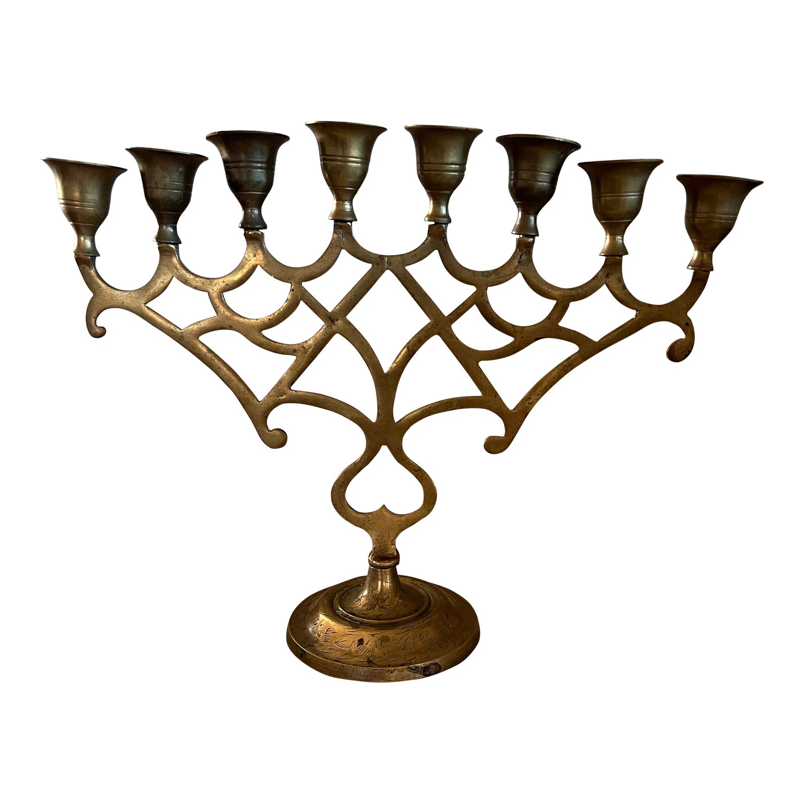 Mid Century Brass Menorah | Chairish