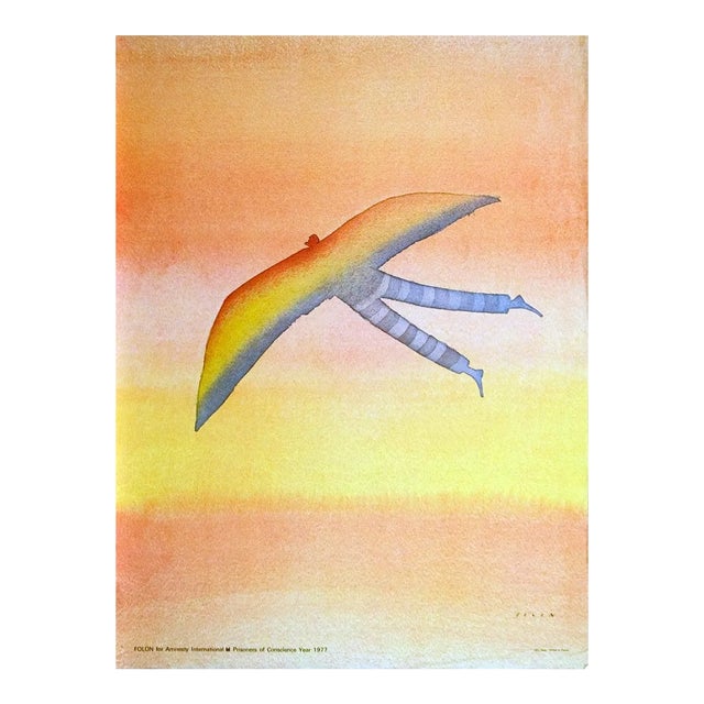 1977 Jean-Michel Folon 'Amnesty international' Surrealism Offset ...