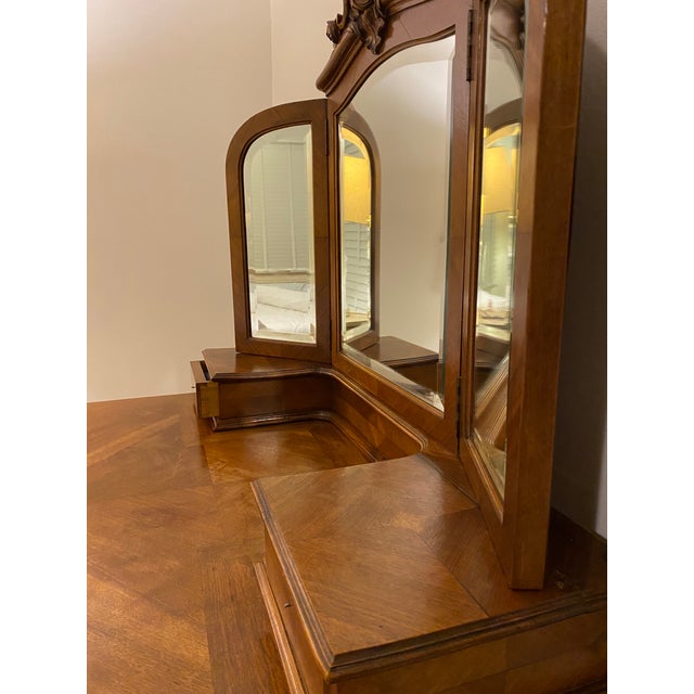 Late 19th Century Antique Louis XV Walnut Vanity | Chairish