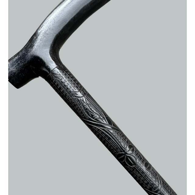 Irish Carved Bog Oakwood Walking Stick Cane Shamrock Killarney Dublin ...