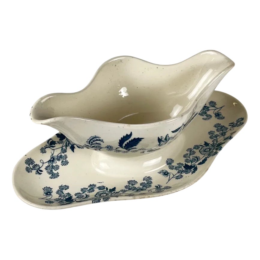 Ycho Sauceboat from Longwy, Late 19th Century | Chairish