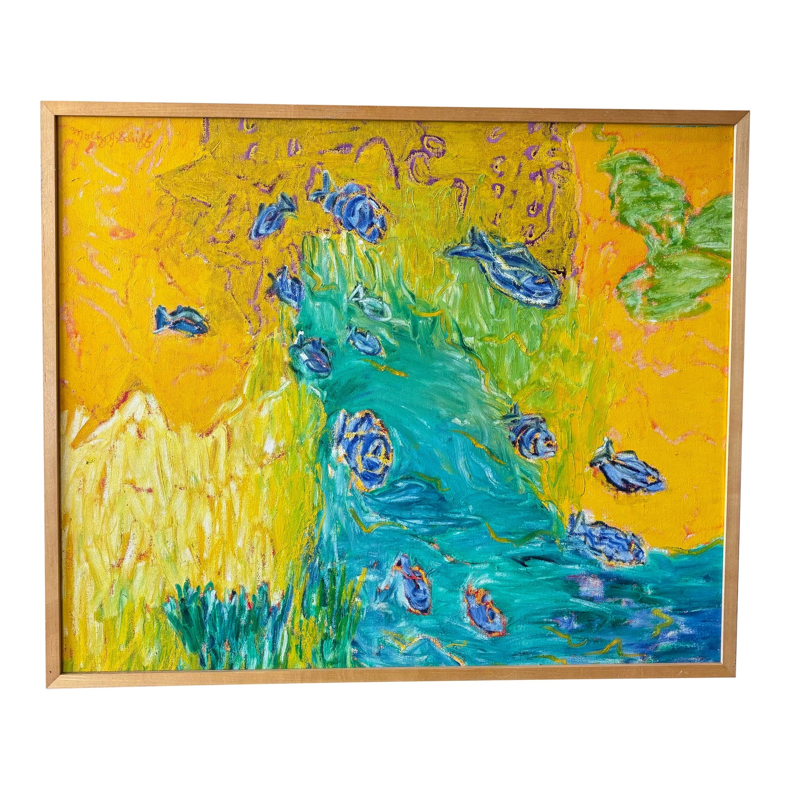 1960s Impressionistic Fish Oil Painting by Molly Schiff | Chairish