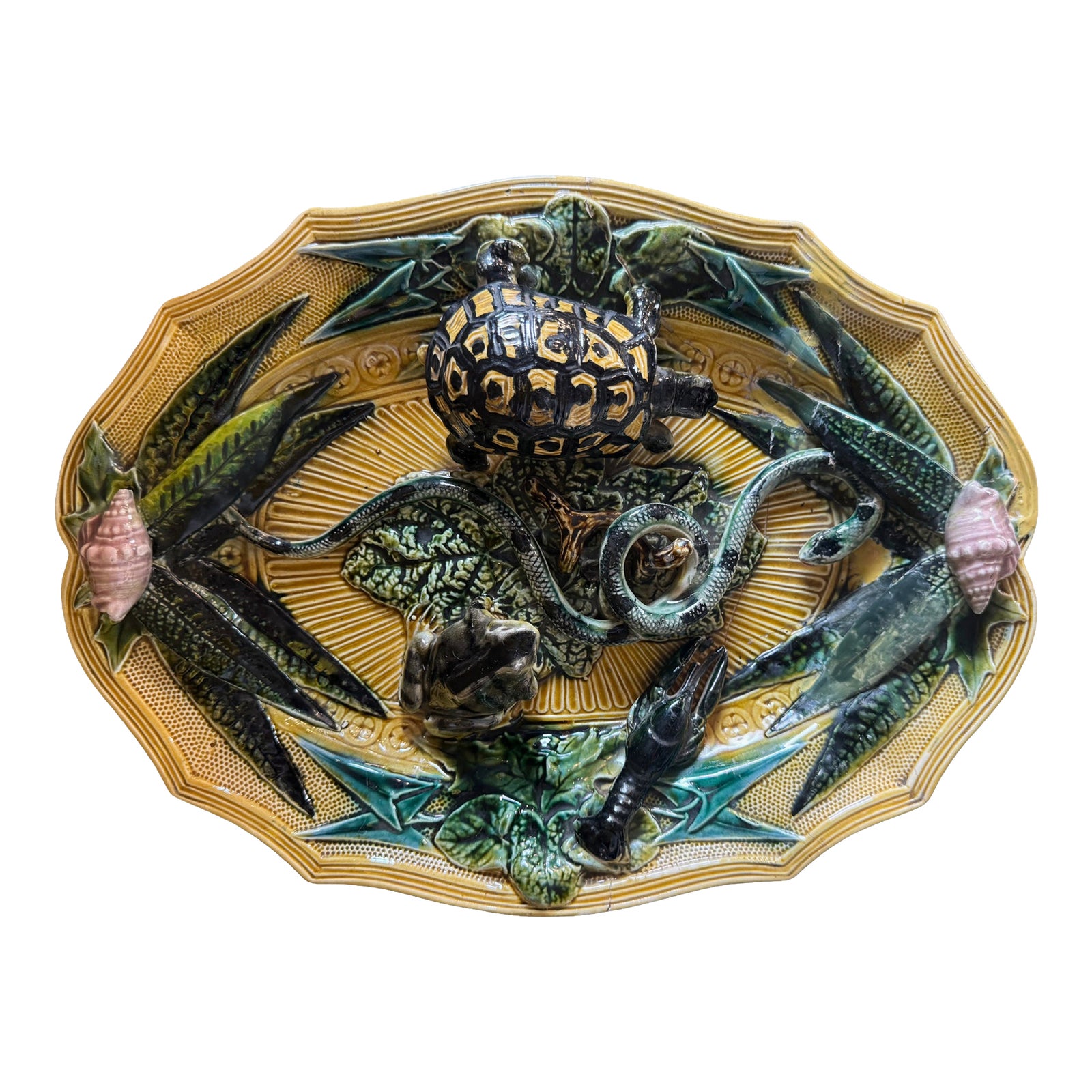 19th C. French Ceramic Palissy Plate | Chairish