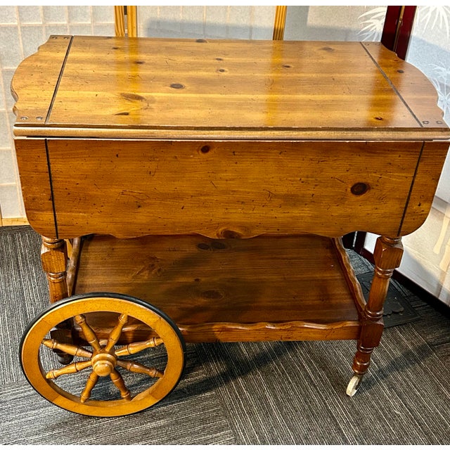 Early 20th Century Pine Tea Cart | Chairish