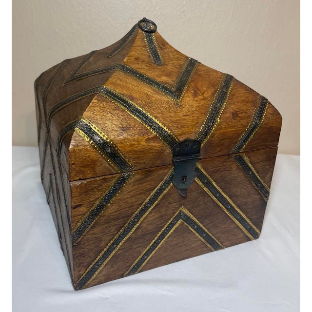 Early 20th Century India Handmade Wood Nettur Petti Malabar Box Domed ...