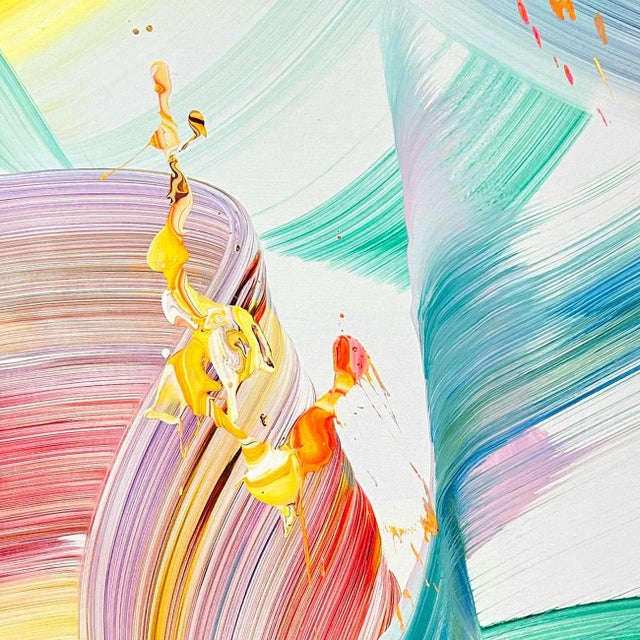 Contemporary Abstract Acrylic on Canvas Painting “Frozen Dreams" by ...