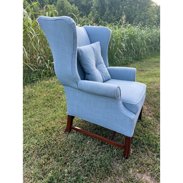 Federal Style Antique Mahogany Wingback Chairs- a Pair | Chairish