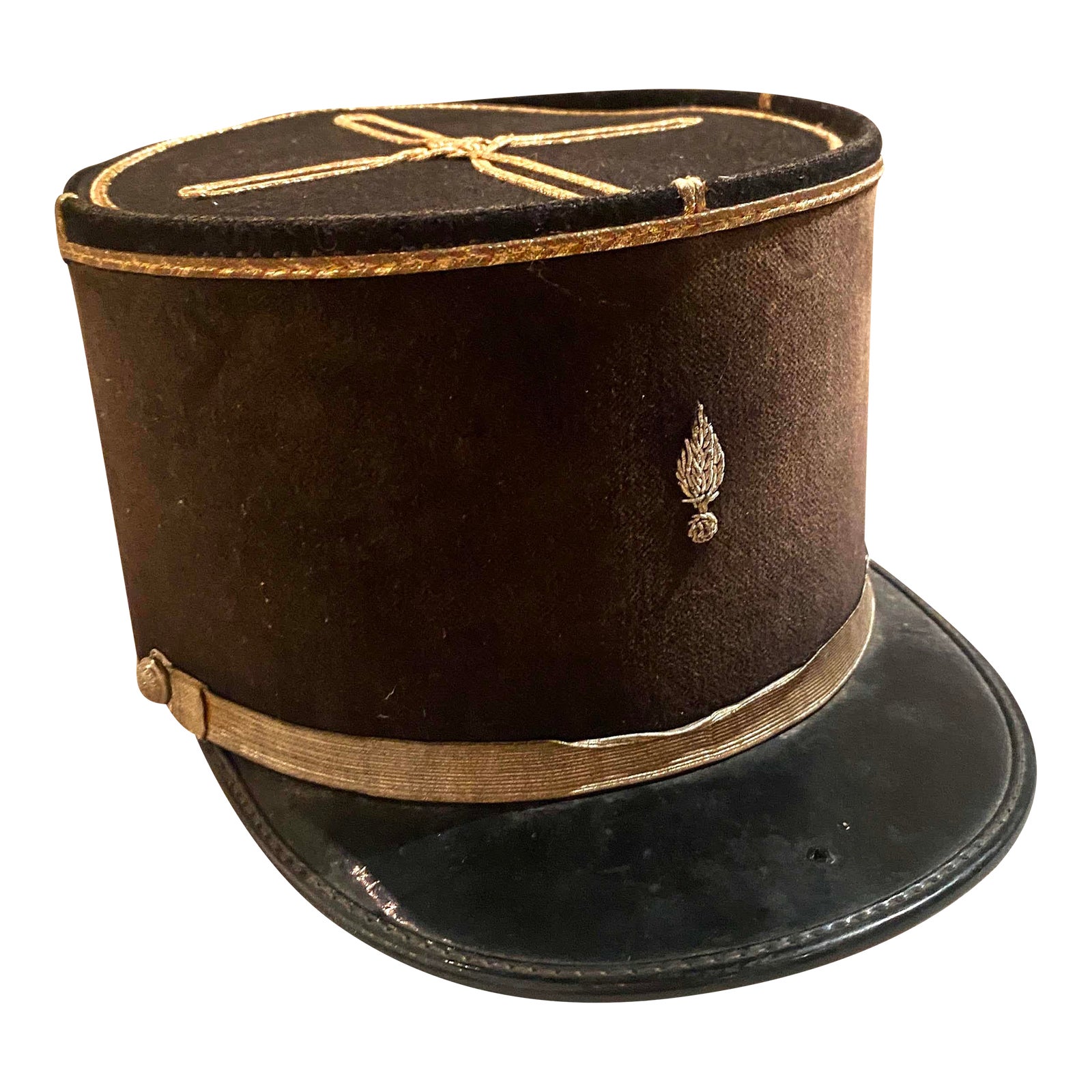 Vintage French Fireman Officers Kepi Hat | Chairish