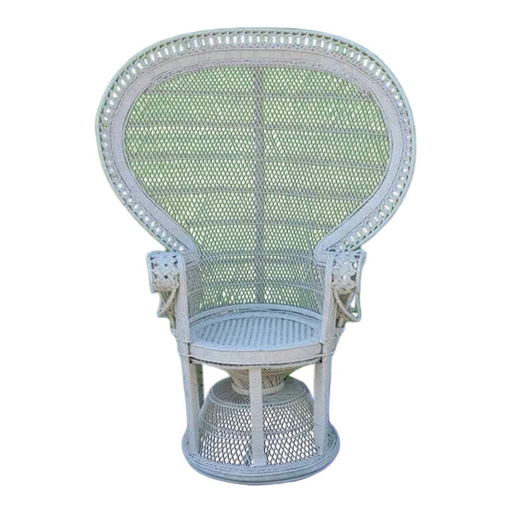 1960s White King Emanuelle Peacock Fan Chair | Chairish