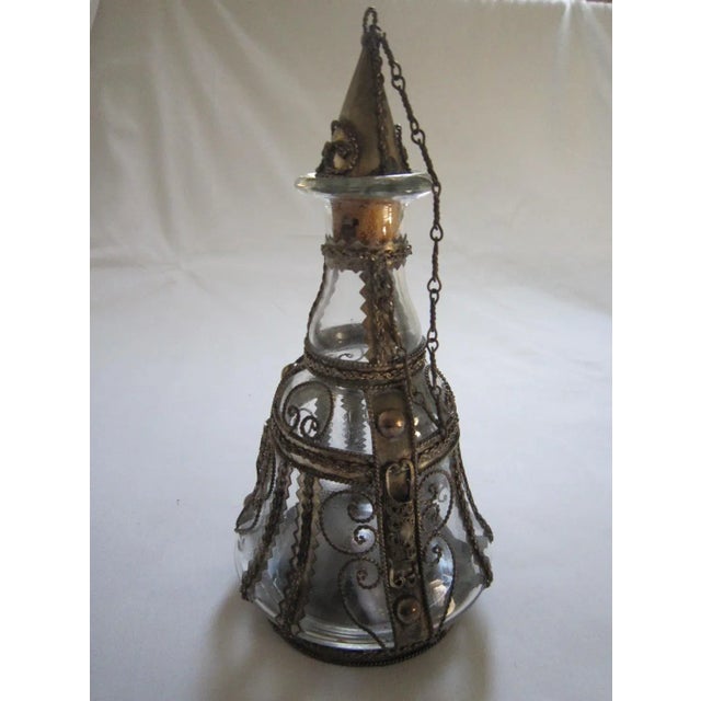 Vintage Silver Overlay Turkish Decanter | Chairish