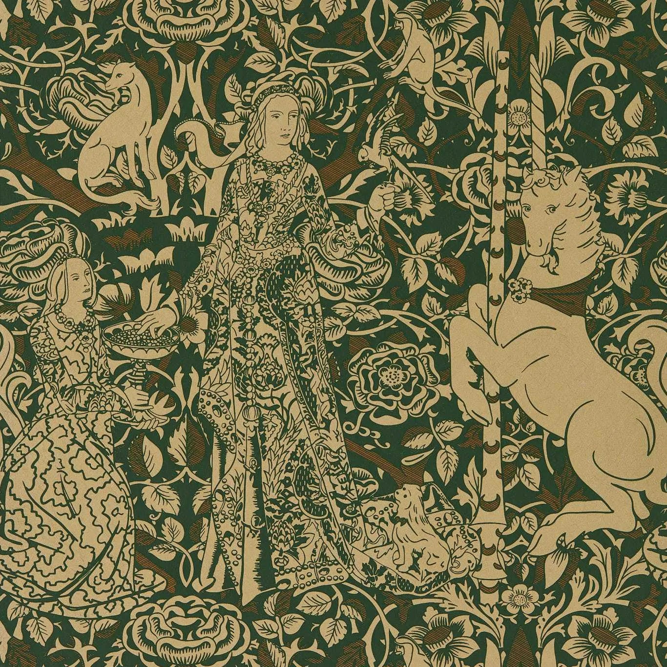 Sanderson Aurelia`s Grail Wallpaper in Gobelin Green/Bronze - a Sample ...