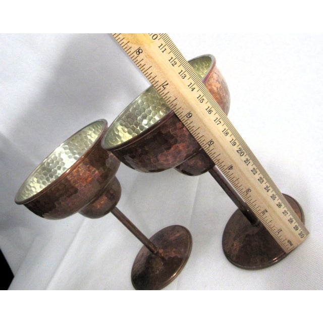 Vintage Pair of Istanbul Bakir Hammered Copper Goblets | Chairish
