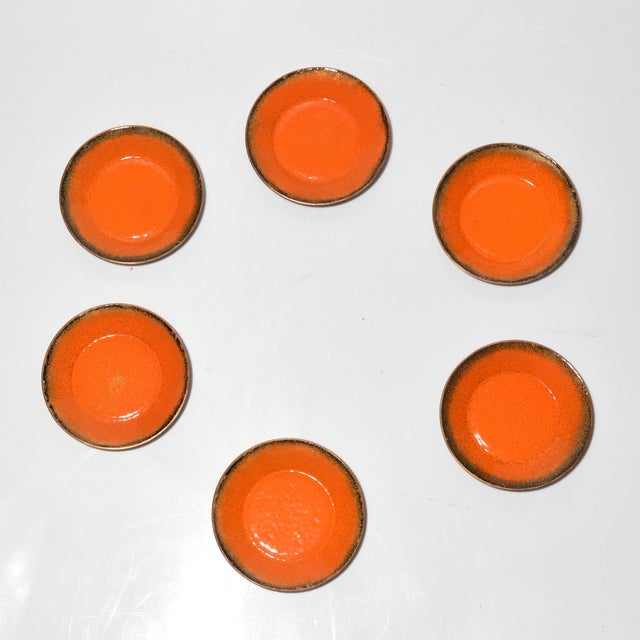 1960s Enameled Copper Plates, Germany- Set of 6 | Chairish