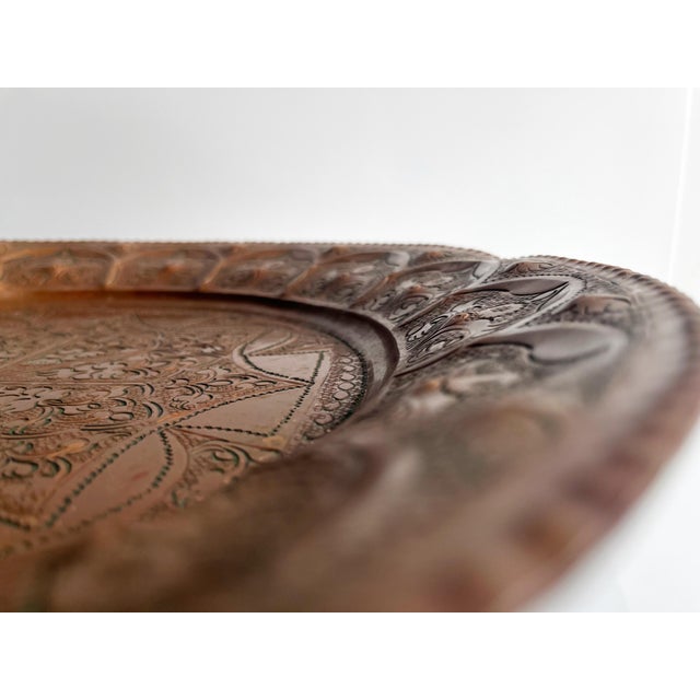 Early 20th Century Turkish Engraved Copper Tin Plate | Chairish