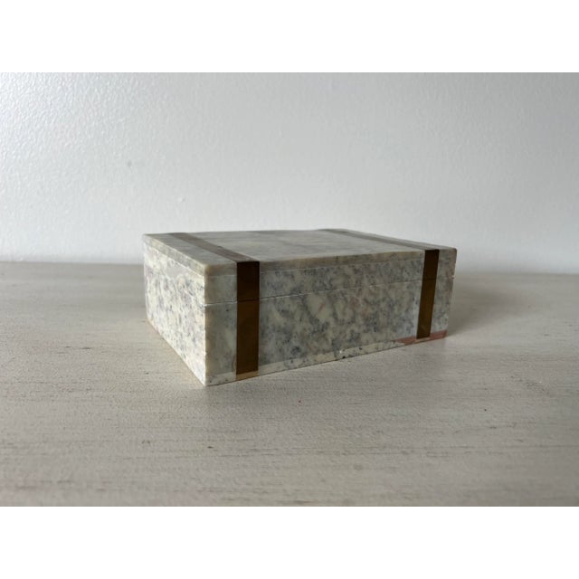 Vintage Marble Storage Box With Accent Brass | Chairish