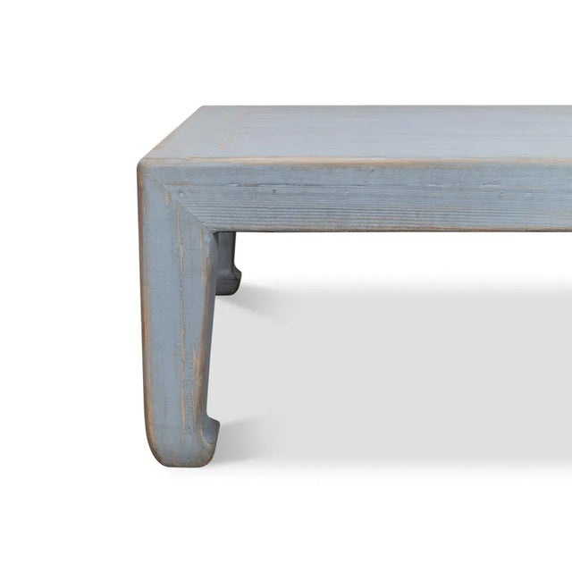 Blue Pine Wood Coffee Table | Chairish