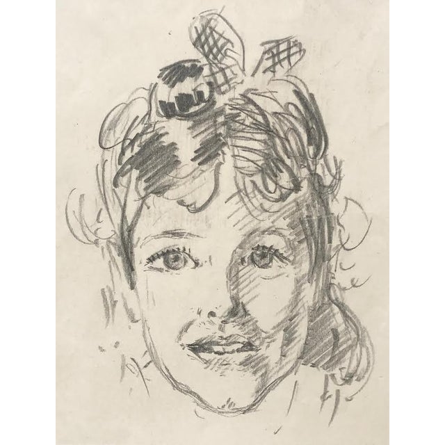 Vintage Drawing of a Young Girl by Robert Whitmore 1943 | Chairish