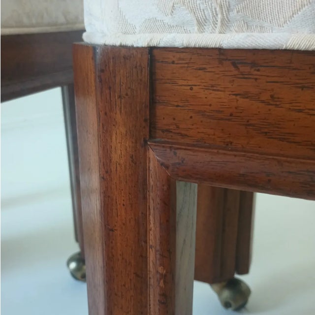 1960s Mid Century Oak Small Low Stools - Set of 2 | Chairish