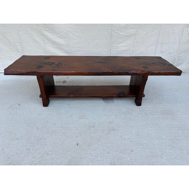 Hunt Country Furniture Rustic Rough Cut Pine Coffee Table | Chairish