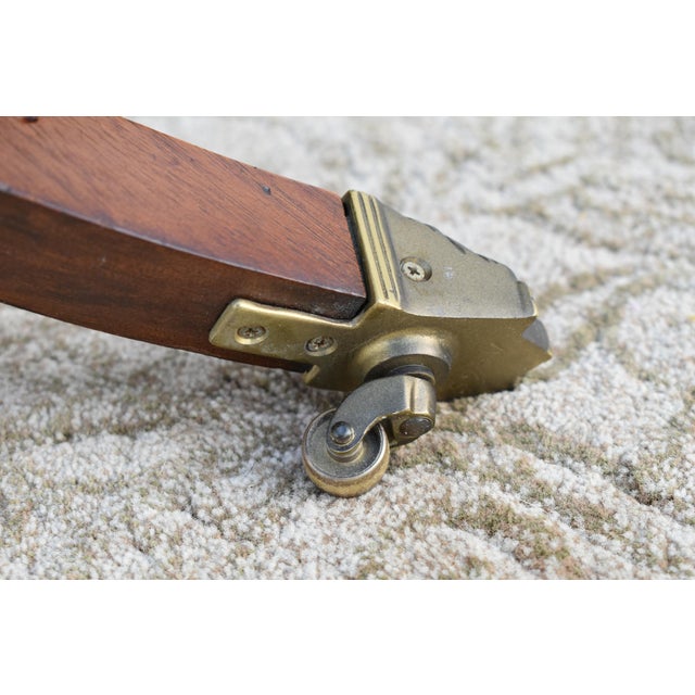 Vintage Council Inlaid Mahogany Oval Coffee Table W/Brass Capped Feet ...