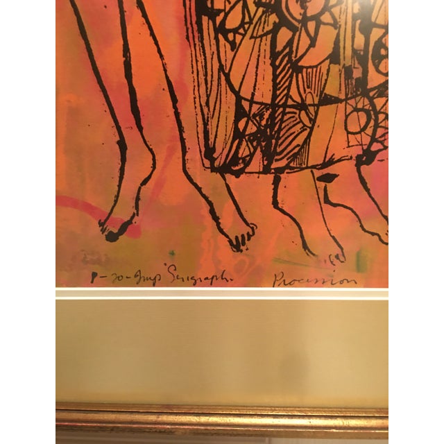 1970s Susan Bolt Mixed Media Serigraph Procession | Chairish