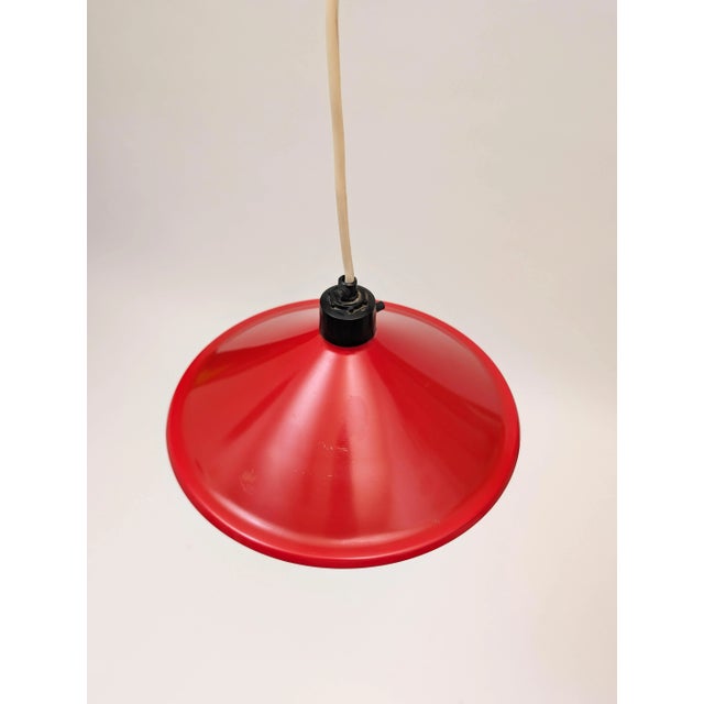 Pair of Mid Century Lamps / Red Hanging Lamps | Chairish