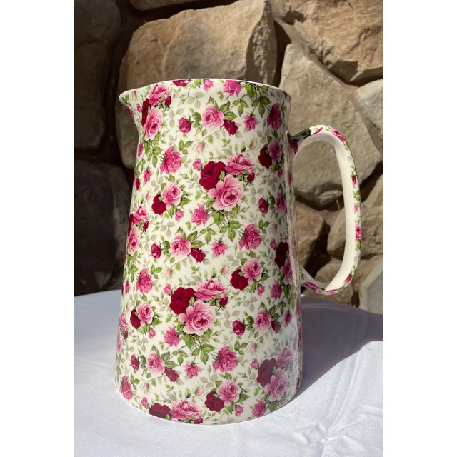 2000s Heron Cross Pottery Summertime Chintz Pitcher Jug | Chairish