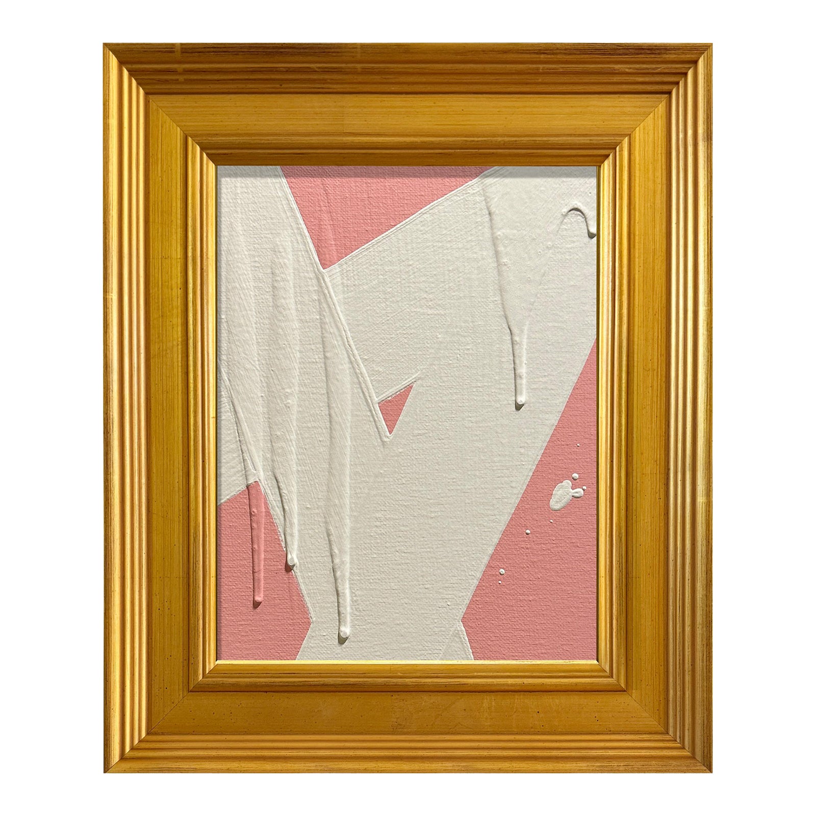 Ron Giusti Mini Abstract Blush Cream Acrylic Painting | Chairish