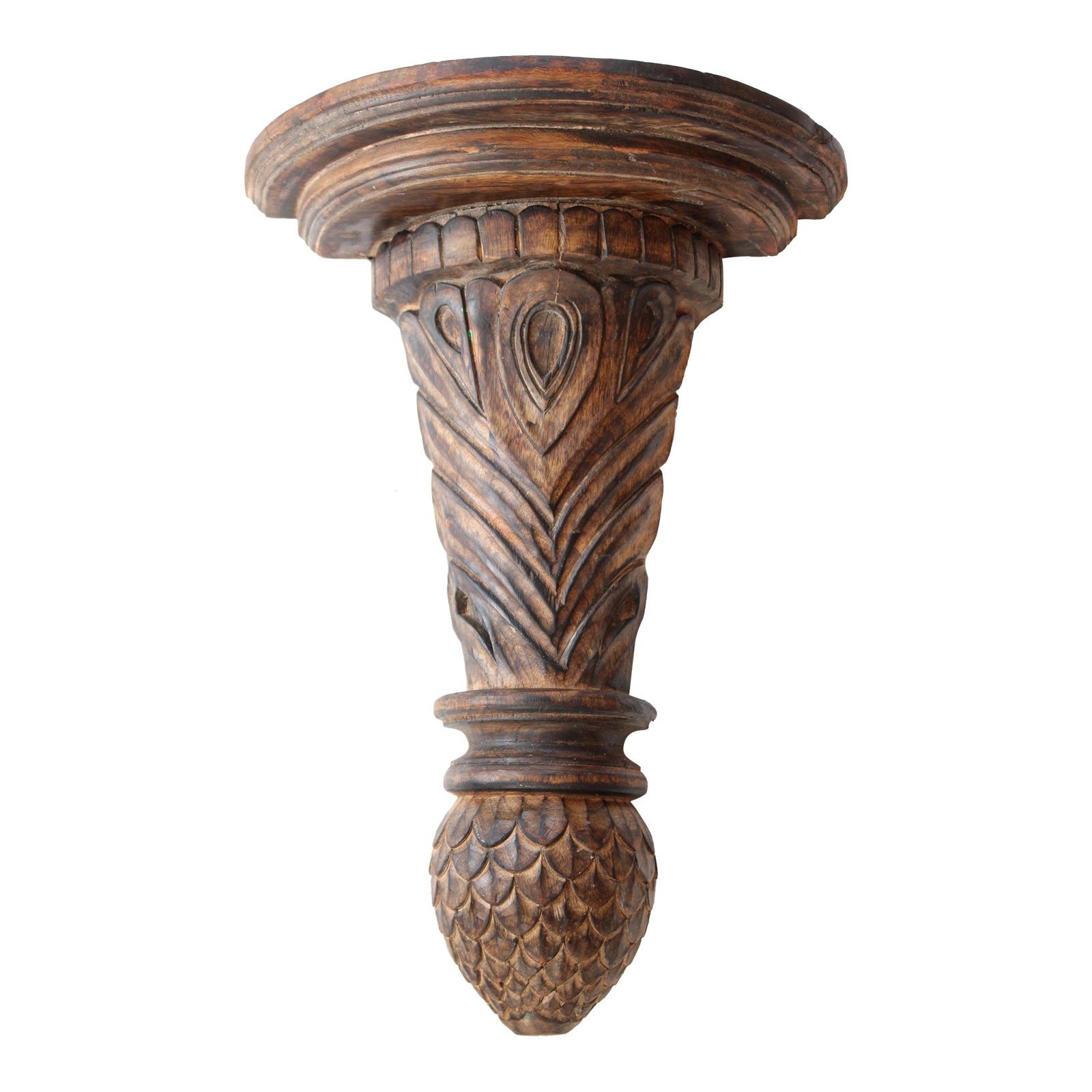Vintage Spanish Revival Carved Wall Mount Ledge | Chairish